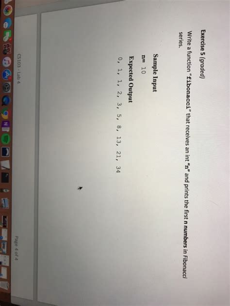 Solved Exercise 5 Graded Write A Function Fibonacci That Chegg