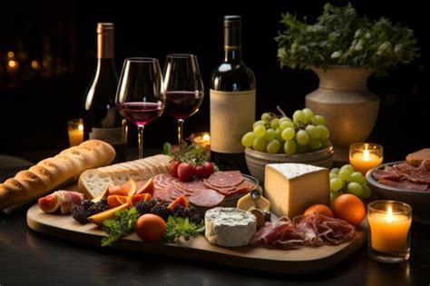 Premium Ai Image Wine And Food Pairing Table Set For A Gourmet Dining