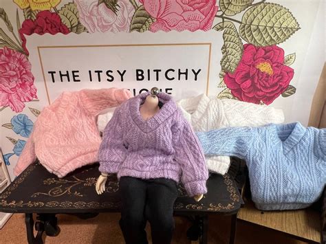 Sweater Phicen Clothes Dollhouse Miniature 112 Scale Hand Made Cable