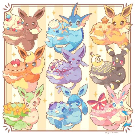 Eevee Sylveon Umbreon Glaceon Vaporeon And 4 More Pokemon Drawn