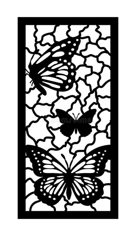 Decorative Panel Screen Wall Modern Cnc Pattern Vector Panel For Laser Cutting Stock Vector