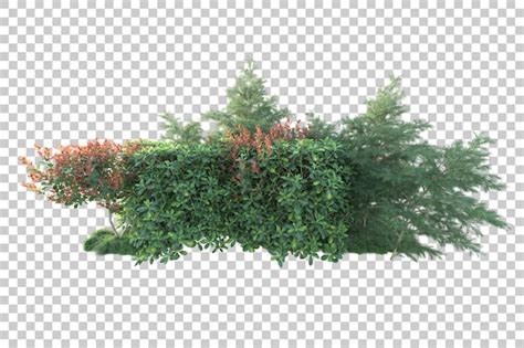 Premium PSD Green Landscape Isolated On Transparent Background D Rendering Illustration