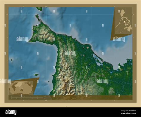 Aklan Province Of Philippines Colored Elevation Map With Lakes And Rivers Locations Of Major