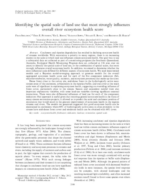 Pdf Identifying The Spatial Scale Of Land Use That Most Strongly