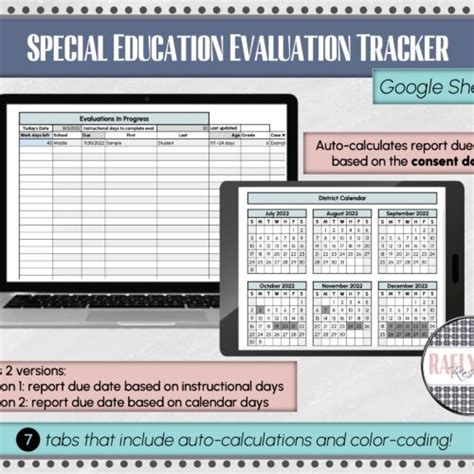 Special Education Evaluation Tracker For Google Sheets Classful