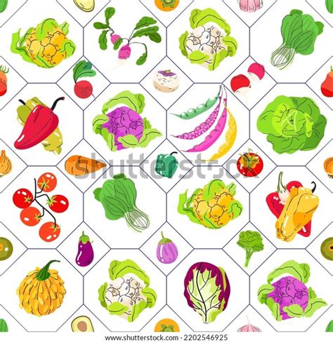 Vegetable Vector Seamless Pattern Isolated On Stock Vector Royalty
