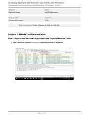 Analyzing Data Link And Network Layer Traffic With Wireshark Course Hero