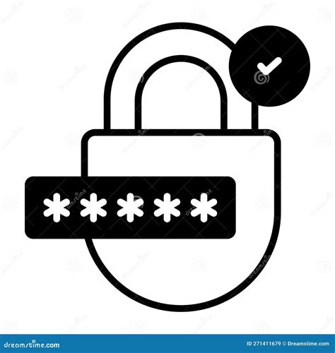Padlock With Check Mark Denoting Secure Password Vector Stock Vector Illustration Of Security