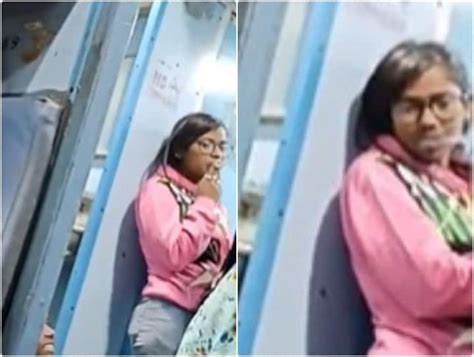 Girl Is Seen Smoking Cigarette Inside A Moving Train Video चलती