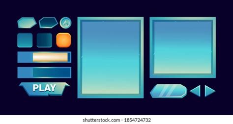 set fantasy glossy game ui board stock vector royalty free 1854724732