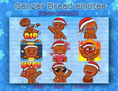 Genger Bread Emotes Genger Bread Chibi Emotes Discord Emotes Twitch Christmas Emotes Genger