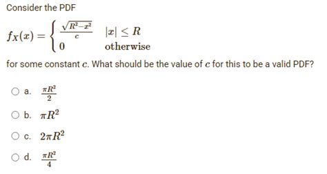 Solved Consider The PDF Below For Some Constant C Which Chegg Com