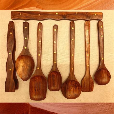 Spoon Ladle Wooden Chamach Set Waoo Handicrafts