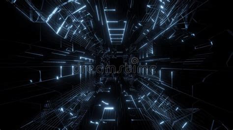 Blue Wireframe Design With Nice Reflection 3d Rendering Background