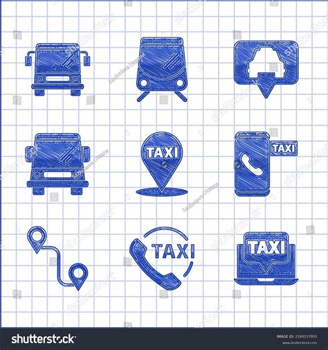 set map pointer taxi taxi call stock vector royalty free 2169157955