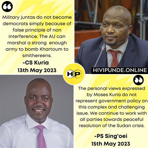 HiviPunde On Twitter Foreign Affairs PS Korir Sing Oei And Trade CS Moses Kuria On The Sudan