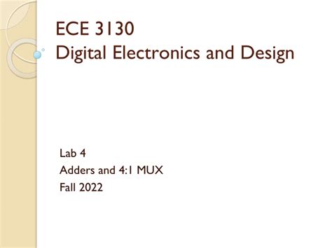 Digital Electronics Lab Adders And Mux