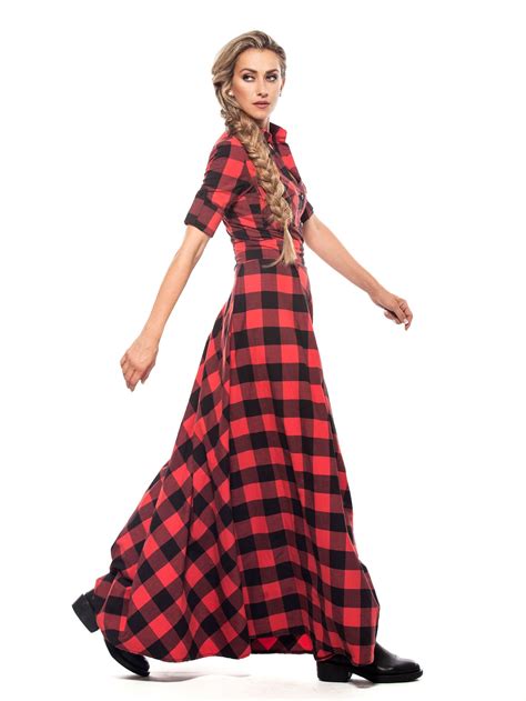 Red Plaid Flannel Dresses