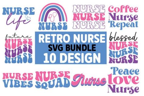 Retro Nurse Svg Bundle Graphic By Trendy Craftsvg · Creative Fabrica
