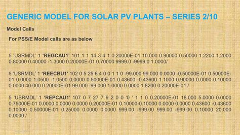 Solar Pv Grid Models Generic Parameters Series2of10 Ppt