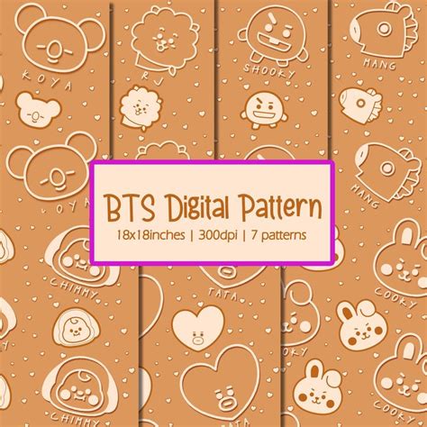 Bts Digital Pattern Aesthetic Bts Scrapbook Pattern Bts Seamless
