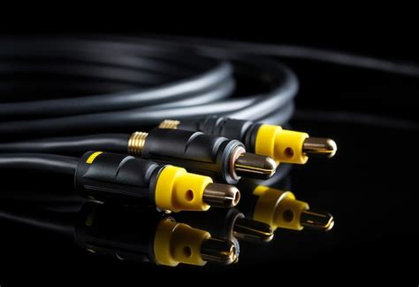 Premium Ai Image Mini Rca Stereo Cable With Black Pin Closeup Style Stylish Ai Generated