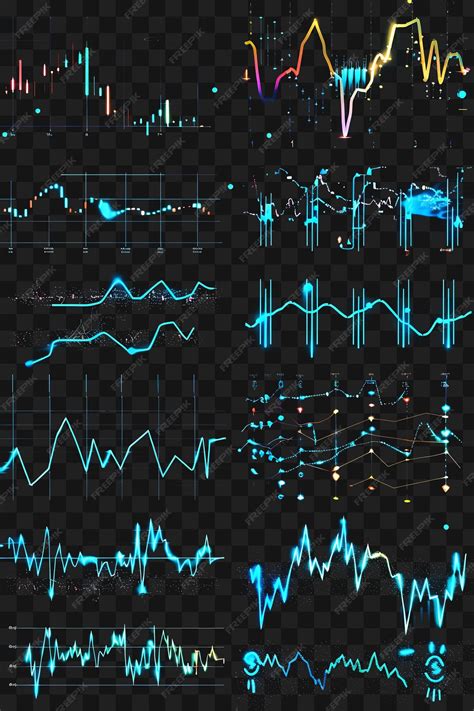 Premium Psd Psd Of Lines Of Candlestick Charts Icons With Animated Glow In Outline Y2k