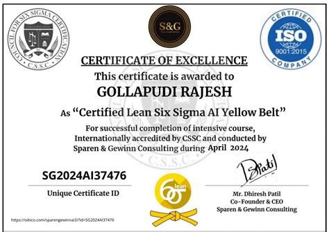 rajesh rajesh on linkedin completed the certification six sigma ai yellow belt 😊