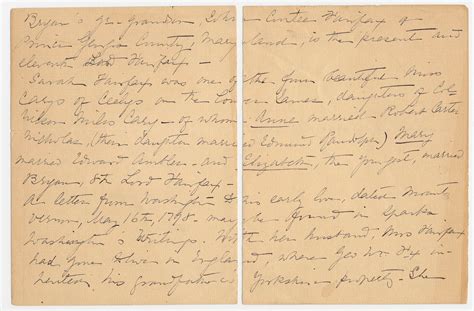 Washington Washingtons First Love 1755 Letter To Sally Fairfax Sold