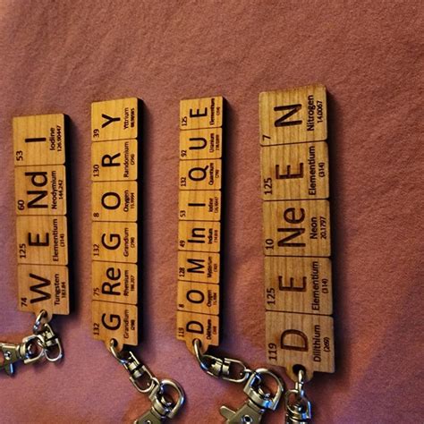Custom Periodic Table Element Name Key Chain Backpack Clip Custom