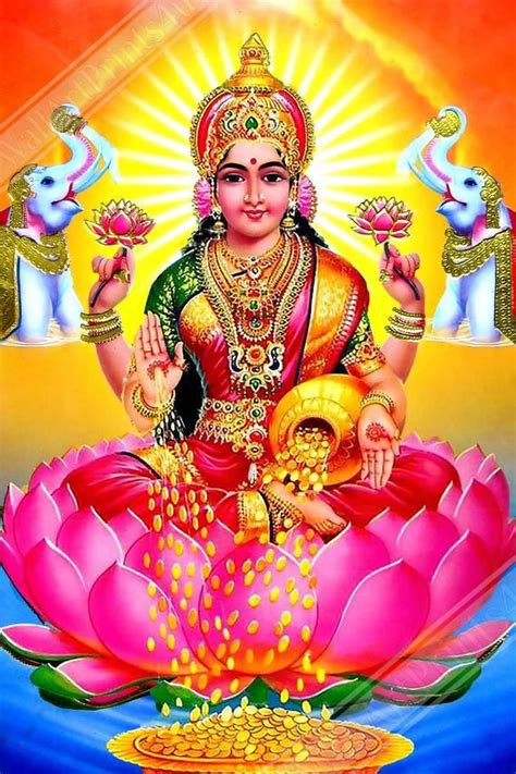 Lakshmi Poster Hindu Goddess Of Wealth And Prosperity Etsy Lakshmi