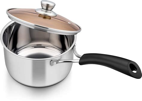 Herogo 1 Quart Saucepan With Lid 18 10 Stainless Steel Small Sauce Pan