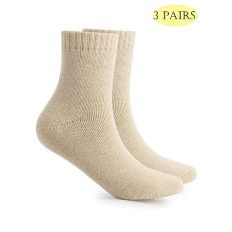 Lava 3 Pairs Men Wool Socks Winter Thermal Crew Socks Thick Warm Heated