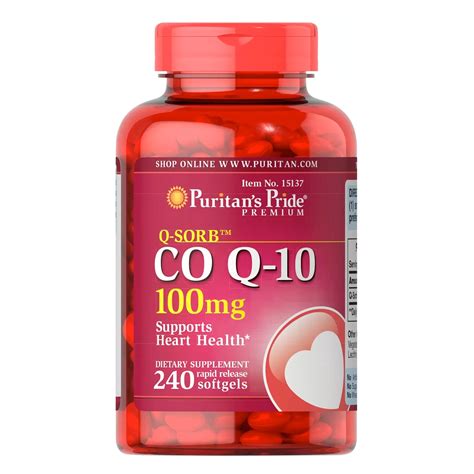 Puritans Pride Qsorb Coq10 100 Mg Supports Heart Health Important For