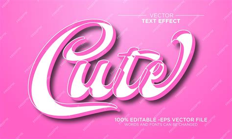 Premium Vector Vector Editable 3d Cute Text Effect Typography Template