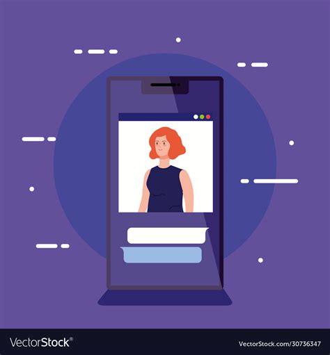 Woman In Video Conference In Smartphone Royalty Free Vector