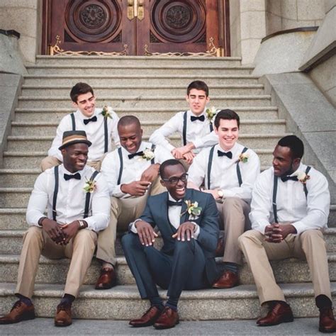 Groom And His Groomsmen Wedding Photography Groom Outfit Summer