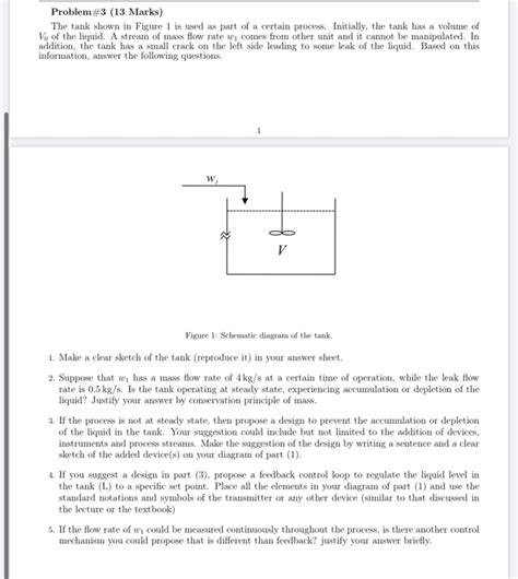 Solved Problem 3 13 Marks The Tank Shown In Figure 1 Is Chegg