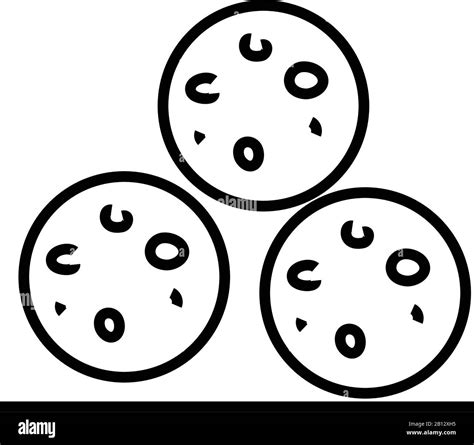 Cafe Cookies Line Icon Concept Sign Outline Vector Illustration