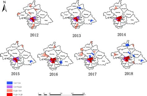 Lisa Spatial Clustering Pattern Of Reported Incidence Of Pulmonary Download Scientific Diagram
