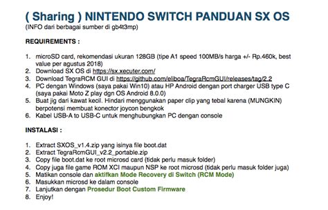 SHARING Nintendo Switch Panduan Instalasi CFW To Play XCI NSP SX OS Hekate KASKUS