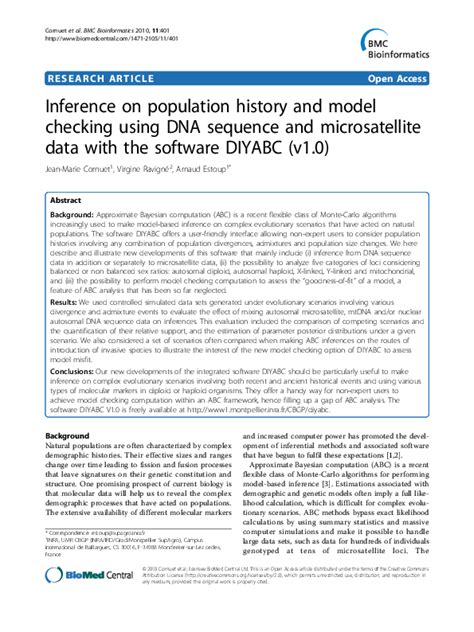 Pdf Inference On Population History And Model Checking Using Dna