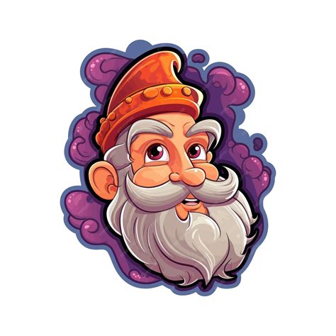 Premium Vector Cartoon Dwarf Face Sticker Vector Illustration