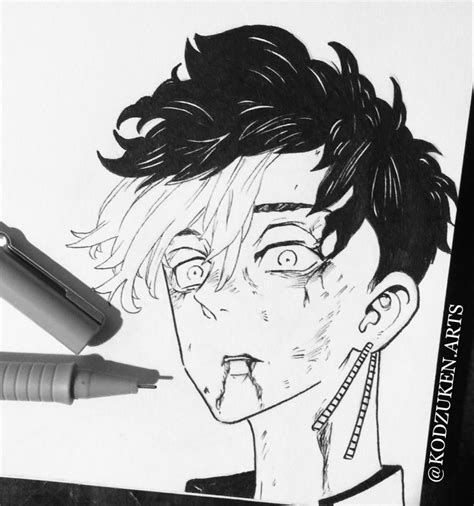 Hanma Tokyo Revengers Male Sketch Sketches Anime