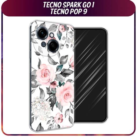Силиконовый чехол на Tecno Spark Go 1 Tecno Pop 9 Техно Спарк Го 1 Техно ПОП 9 Розы на