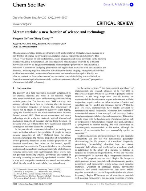 Pdf Chem Soc Rev Critical Review Northeastern University Dokumentips