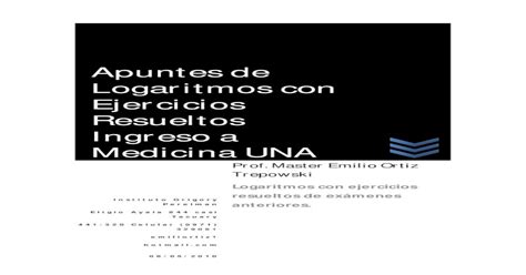 Logaritmos con Ejercicios Resueltos de Exámenes Anteriores PDF Document