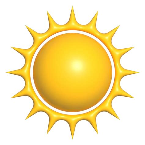 Ilustración Del Icono De Sol 3d Aislado Sobre Fondo Blanco Foto Premium