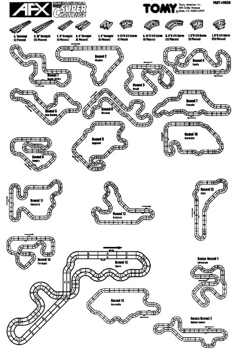 Ho Slot Car Racing Ho Slot Car Track Layouts 2 And 4 Lane Race Layouts