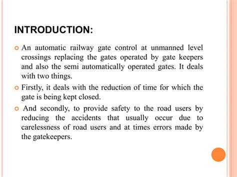 Rail Gate Controller Ppt Pptx